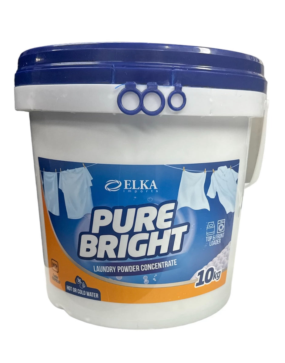 ELKA Pure Bright 10Kg Laundry Powder Concentrate (Fresh Linen) GMA Supplies