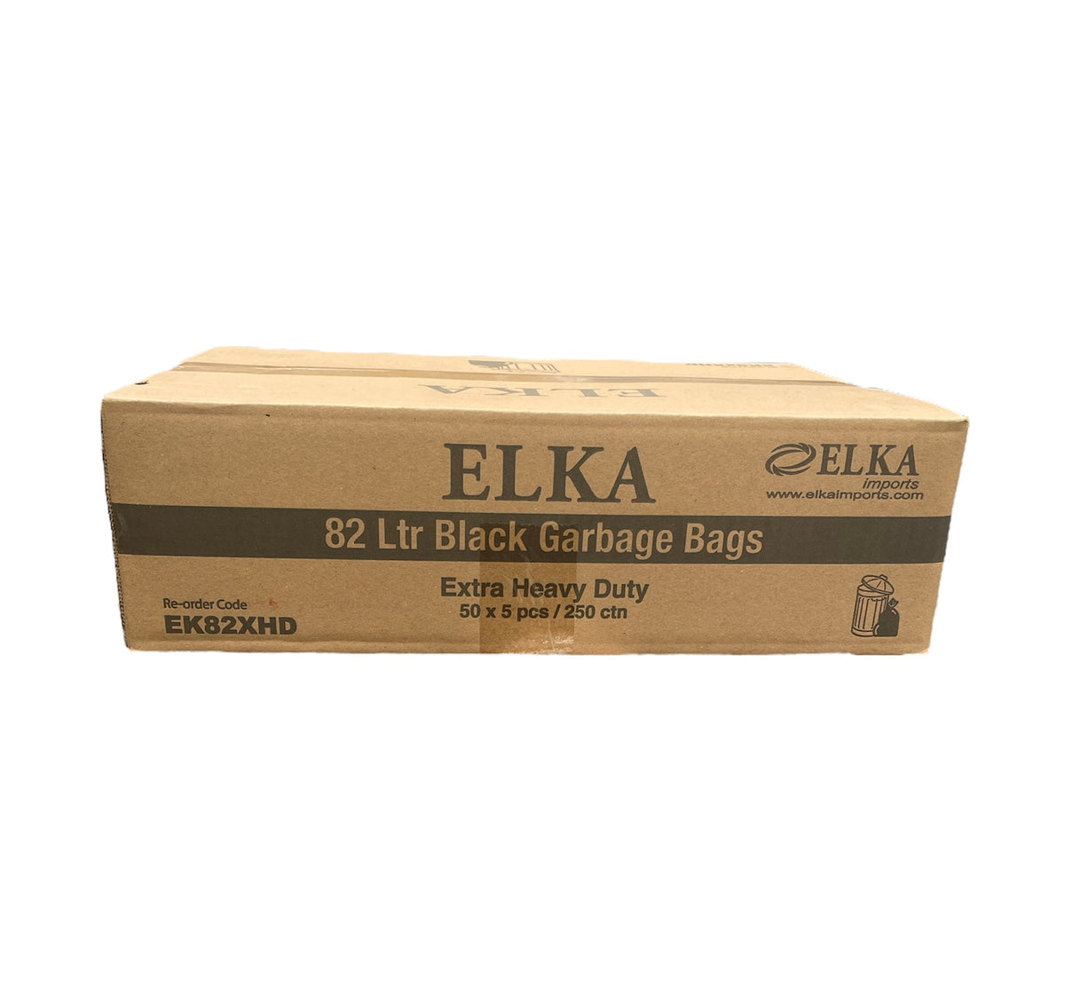 Buy Elka 82L Extra Heavy Duty Garbage Bags Carton of 250 (Roll) Online ...